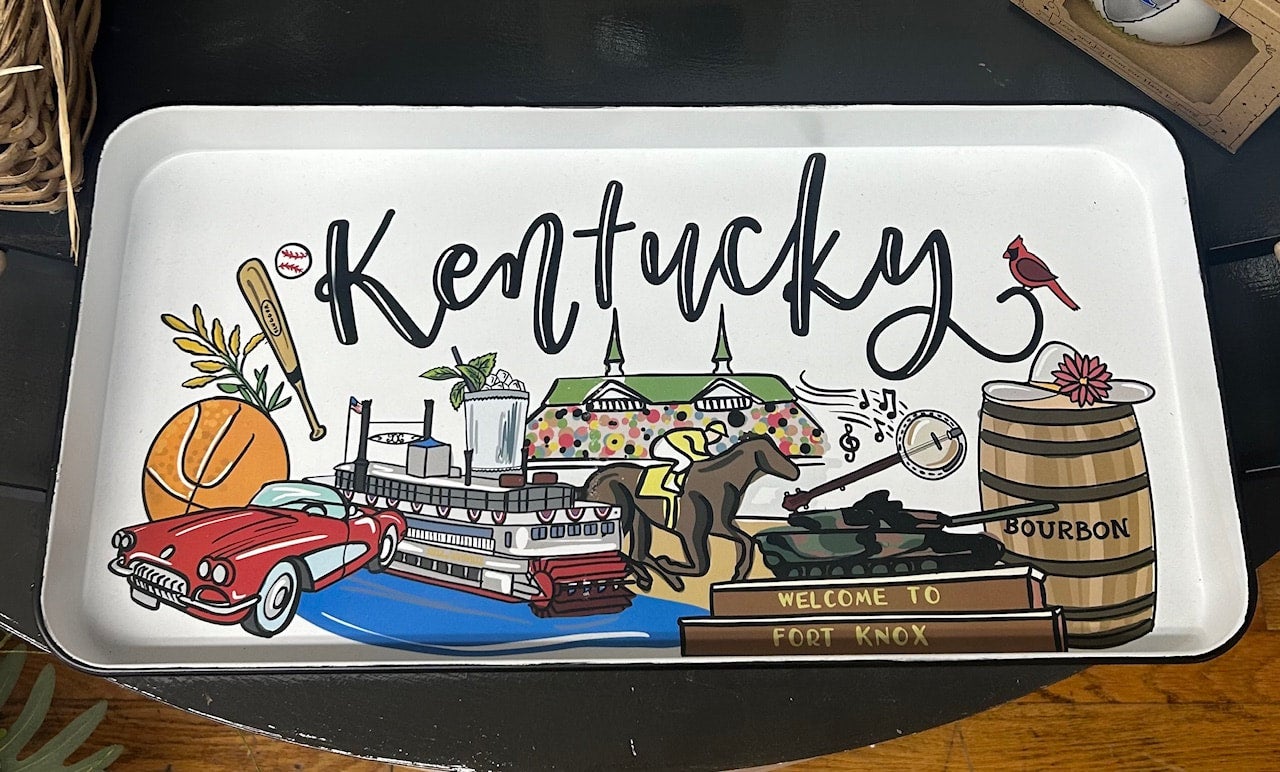 State of Kentucky Landmark Enamel Tray | Ivy Leaf Florist