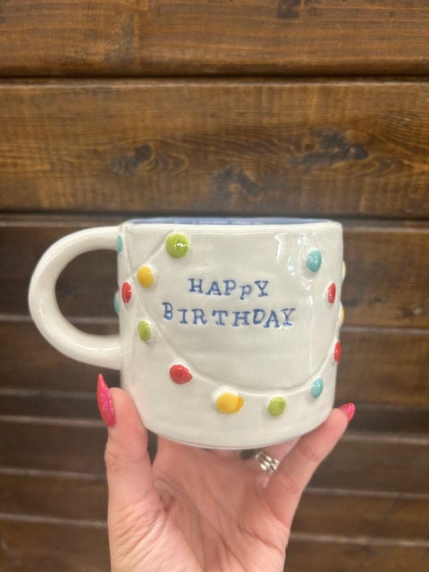 Happy Birthday Pom Pom Mug | Ivy Leaf Florist